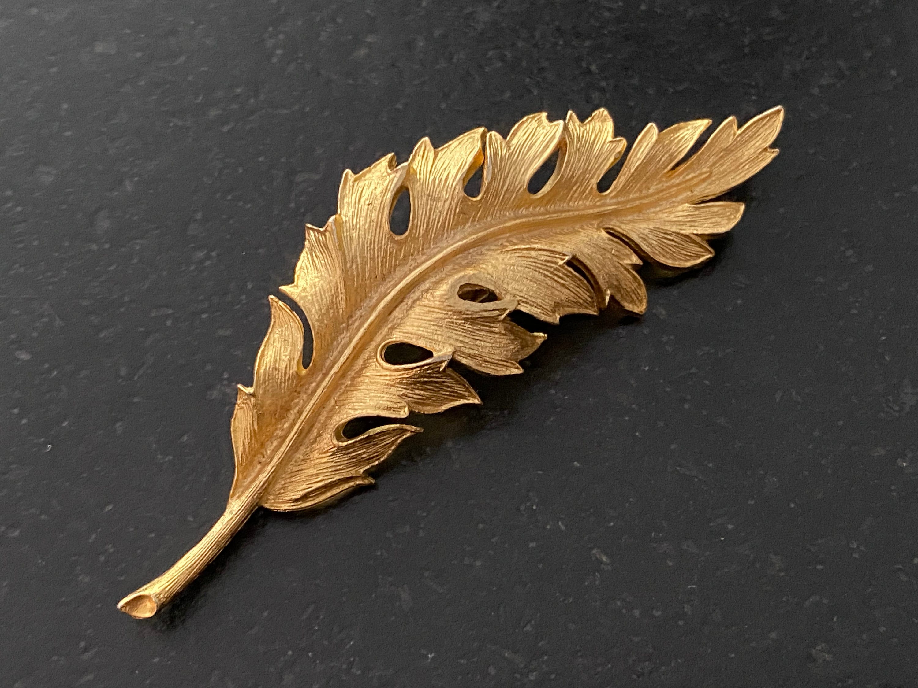 Vintage CORO 1961 Leaf Brooch Designer Pin Signed Coro 1961 Textured ...