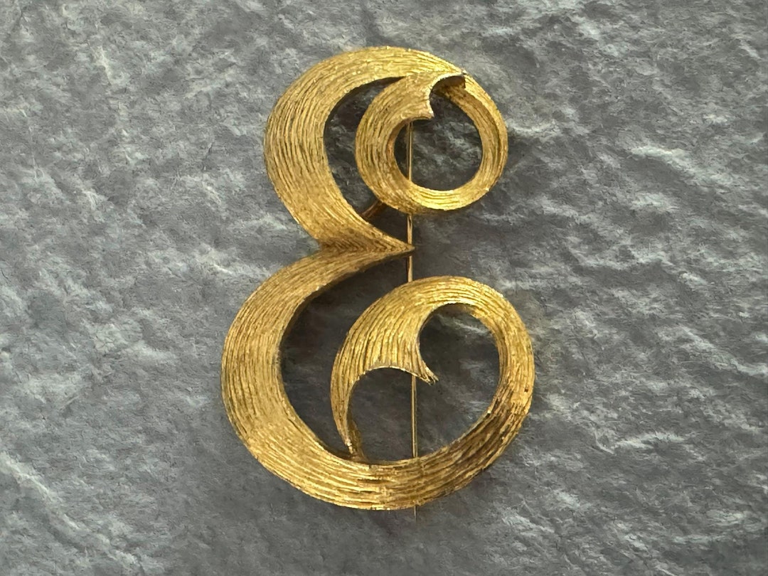 Vintage BSK Huge Letter E Brooch, BSK Initial Brooch, Alphabet Jewelry ...