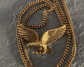 Gold Eagle Pendant | Etsy