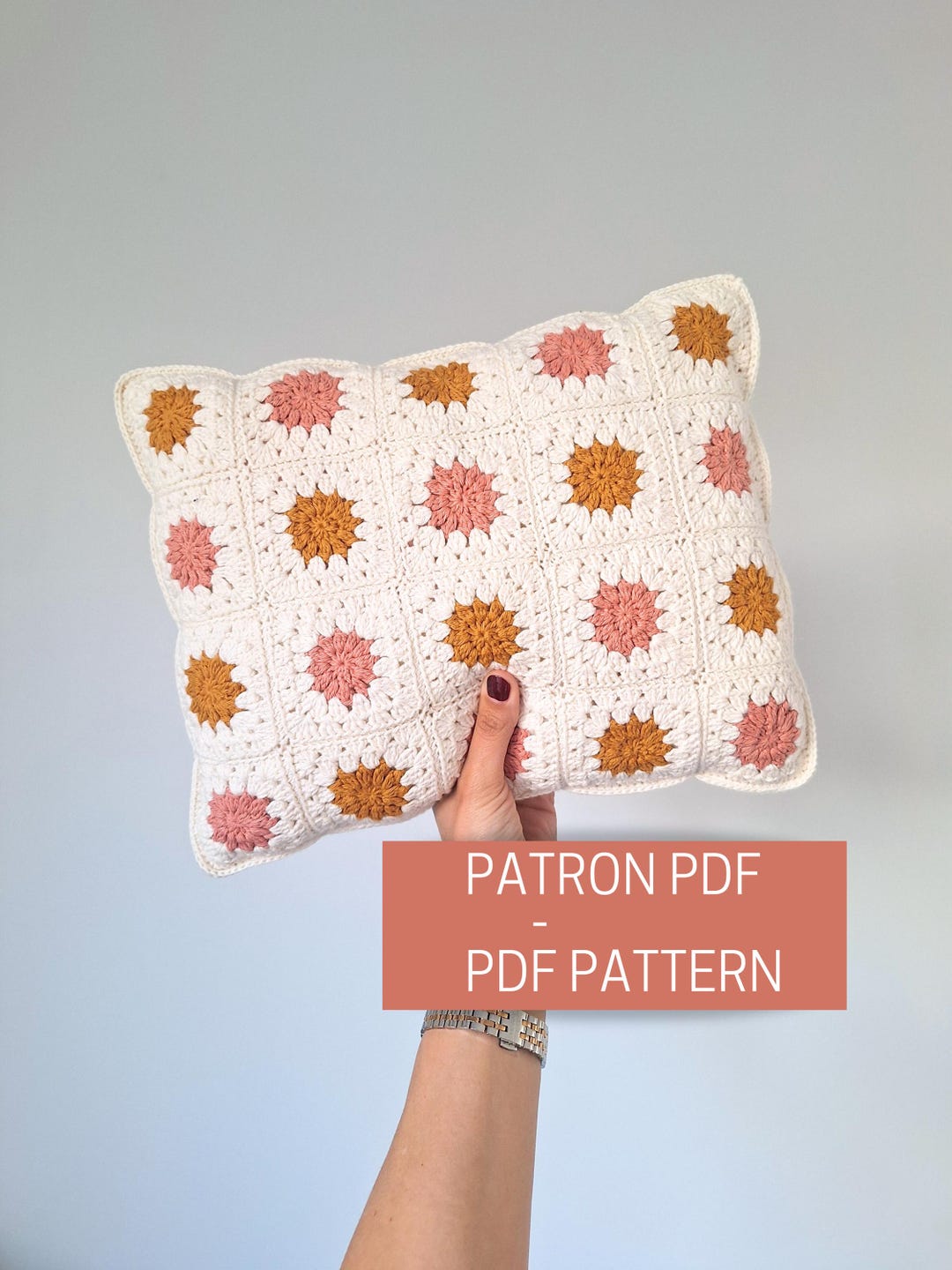 Crochet Pillow Pattern, PDF Tutorial to Crochet a Granny Squares ...