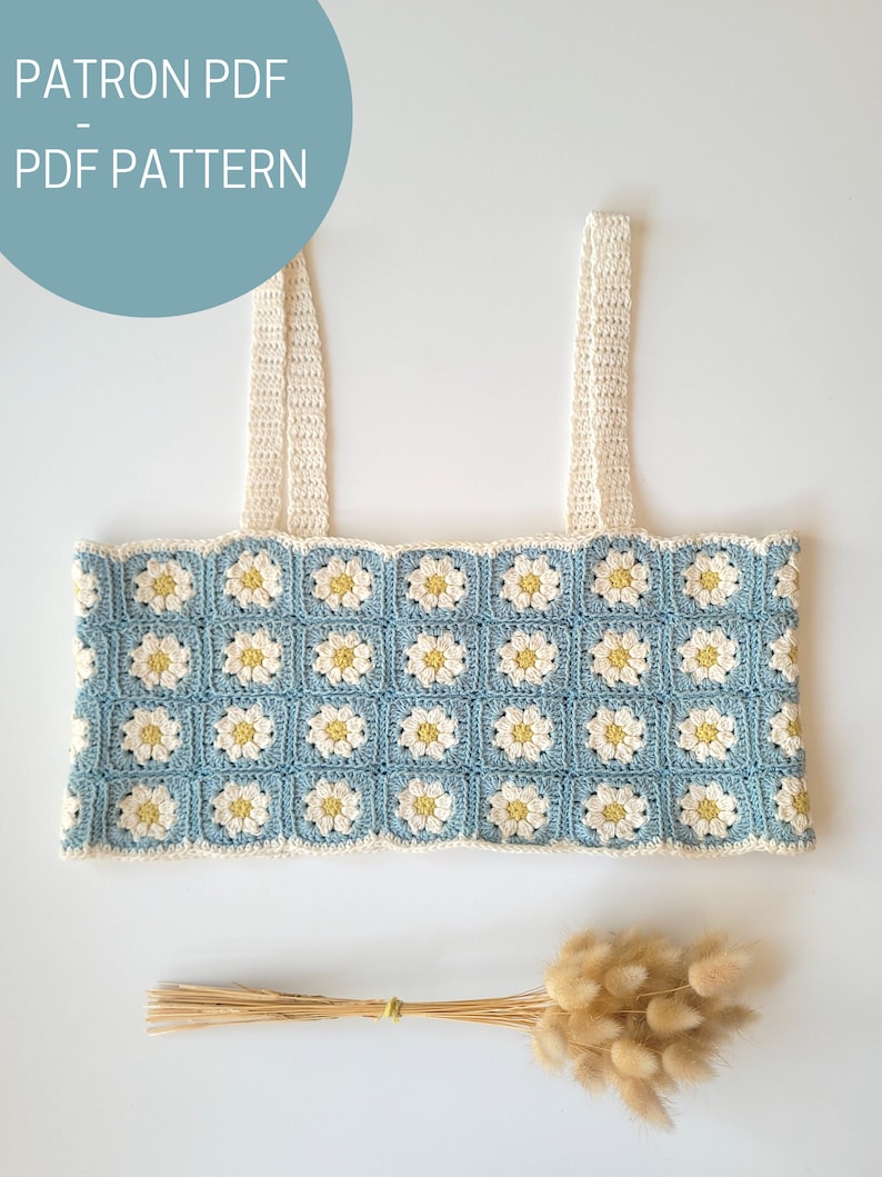 Crochet Granny Square Crop Top Pattern, PDF Tutorial to Crochet a ...