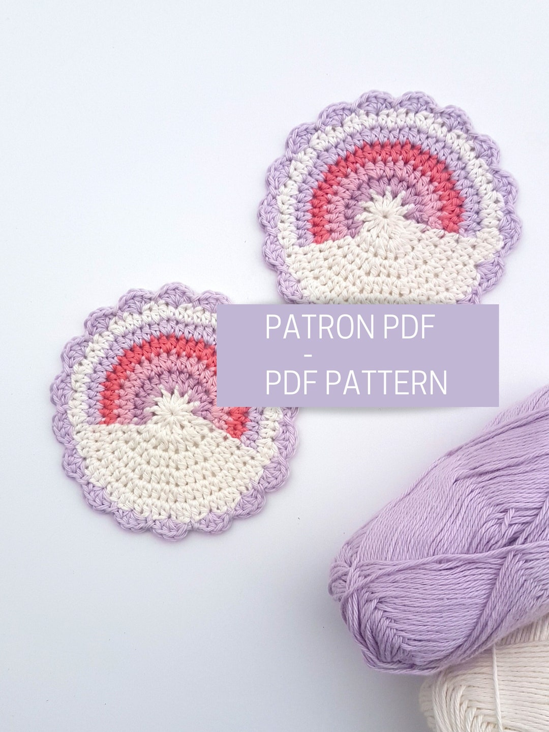 Crochet Rainbow Coaster PDF Pattern, PDF Tutorial to Crochet a Rainbow ...