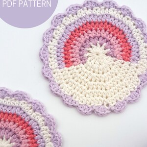 Crochet Rainbow Coaster PDF Pattern, PDF Tutorial to Crochet a Rainbow ...