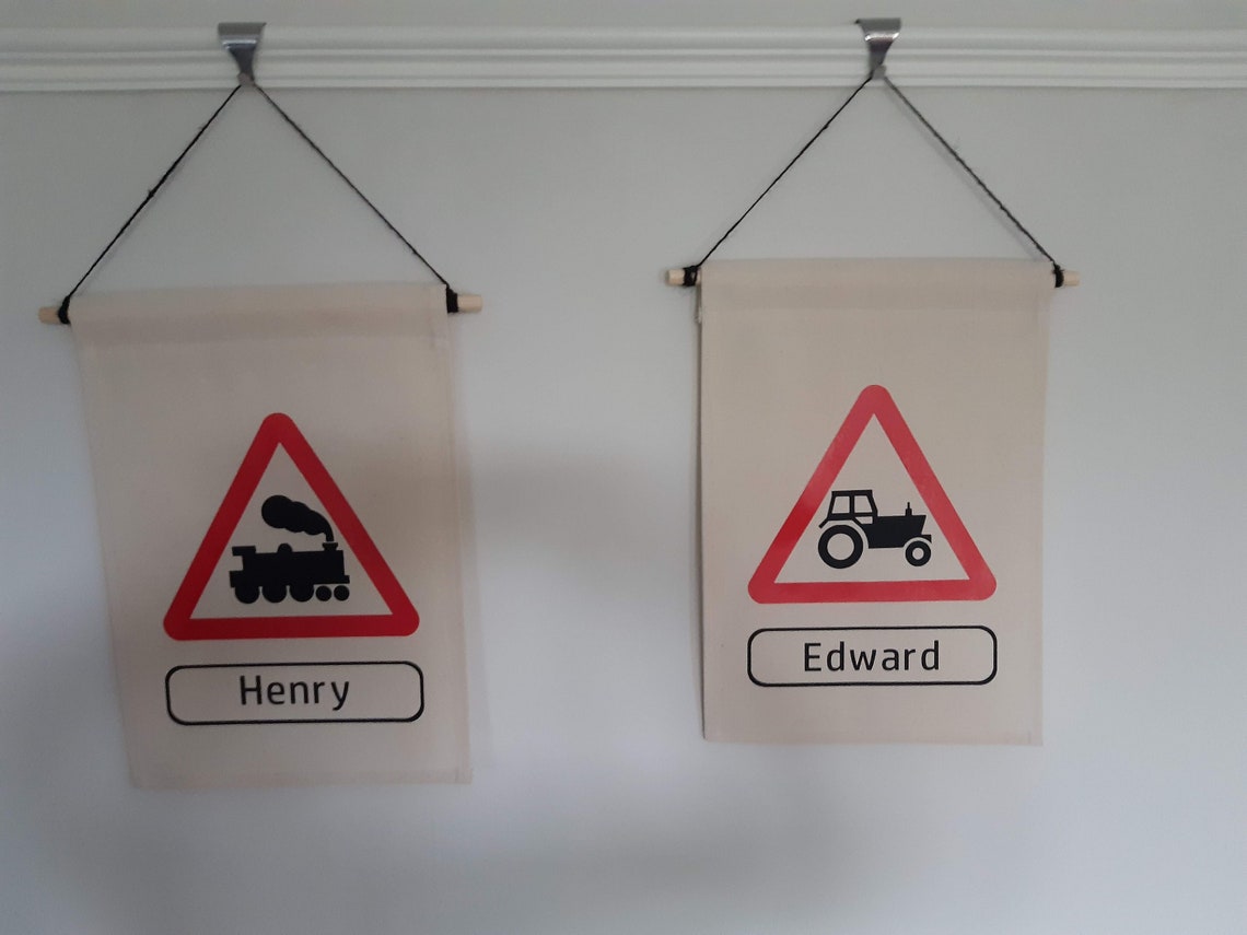 Personalised Tractor Road Sign Banner Wall Hanging | Etsy