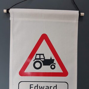 Personalised Tractor Road Sign Banner Wall Hanging - Etsy