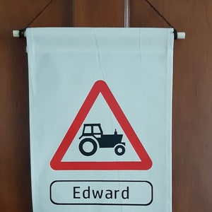 Personalised Tractor Road Sign Banner Wall Hanging - Etsy