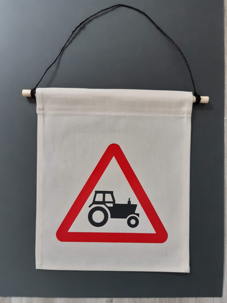 Tractor Road Sign Banner Wall Hanging - Etsy UK