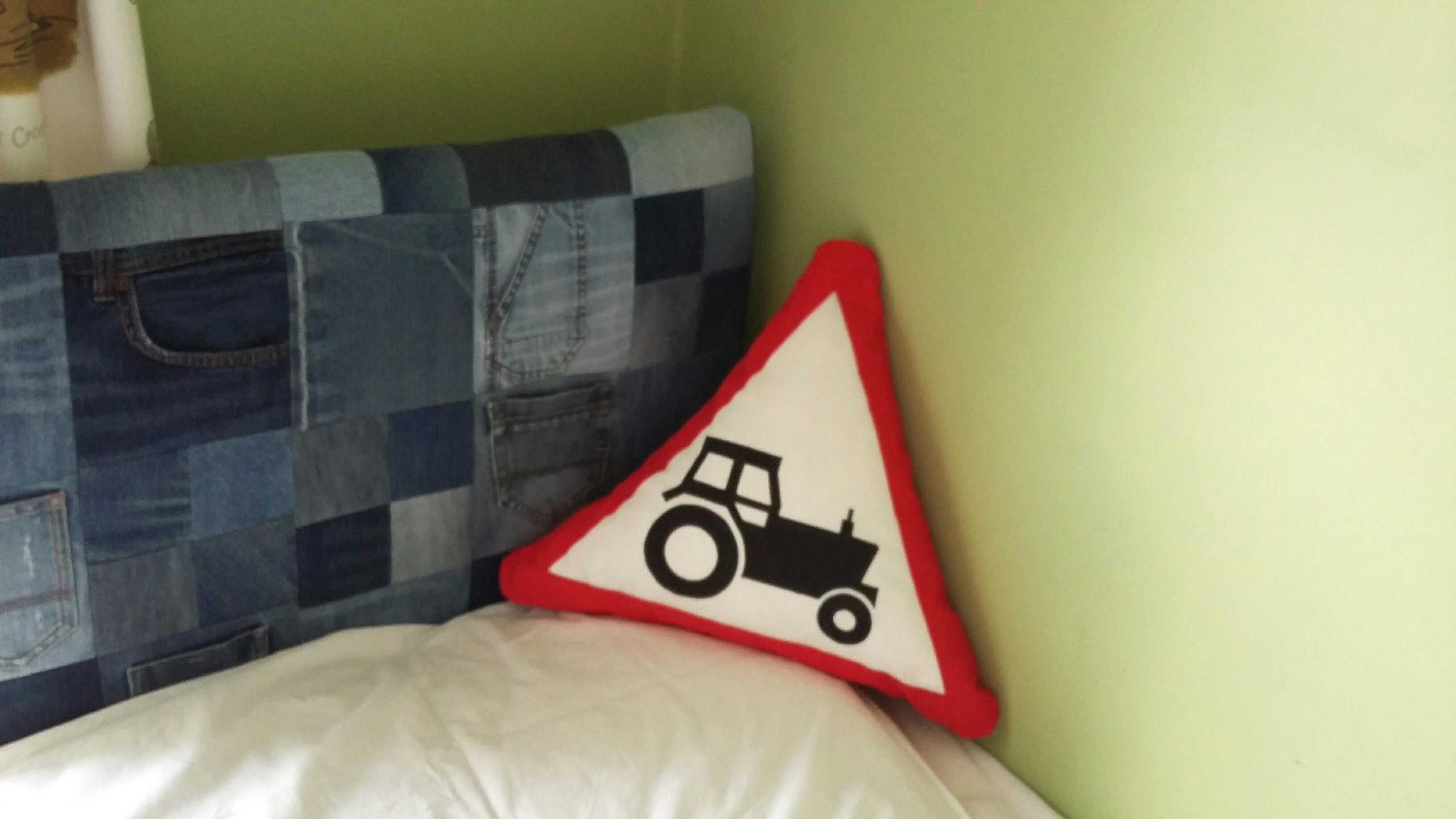 Tractor Road Sign Cushion, Boys Bedroom, Girls Bedroom, Tractor ...