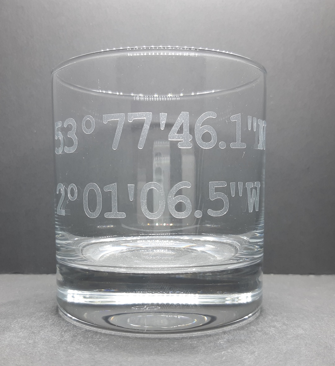 Personalised Map Coordinates Etched Tumbler Glass - Etsy