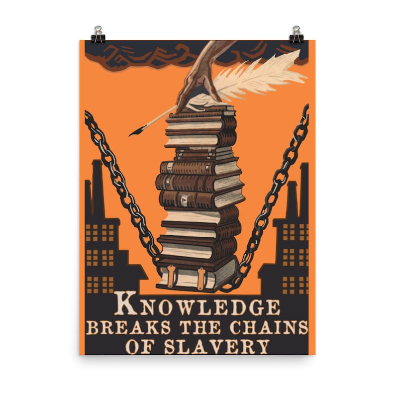 Knowledge Breaks the Chains of Slavery Translated Soviet | Etsy