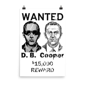 DB Cooper Wanted Poster - Criminal, FBI, Plane Hijacking, Unsolved ...