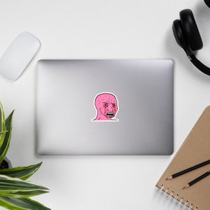 Pink Wojak Seething - Meme, Angry Sticker - Etsy
