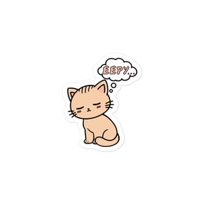 Eepy Cat Cute Sleepy Kitten Meme Sticker - Etsy