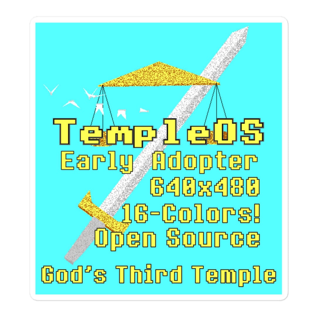Templeos Early Adopter - Terry A Davis, Programmer, Meme Sticker - Etsy