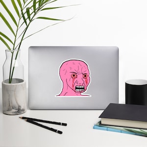 Pink Wojak Seething - Meme, Angry Sticker - Etsy
