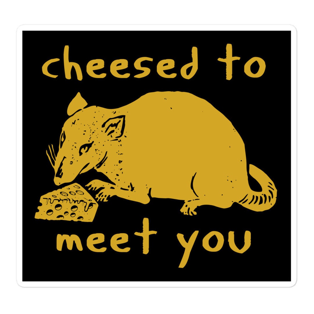 Cheesed to Meet You Rat, Meme Sticker - Etsy