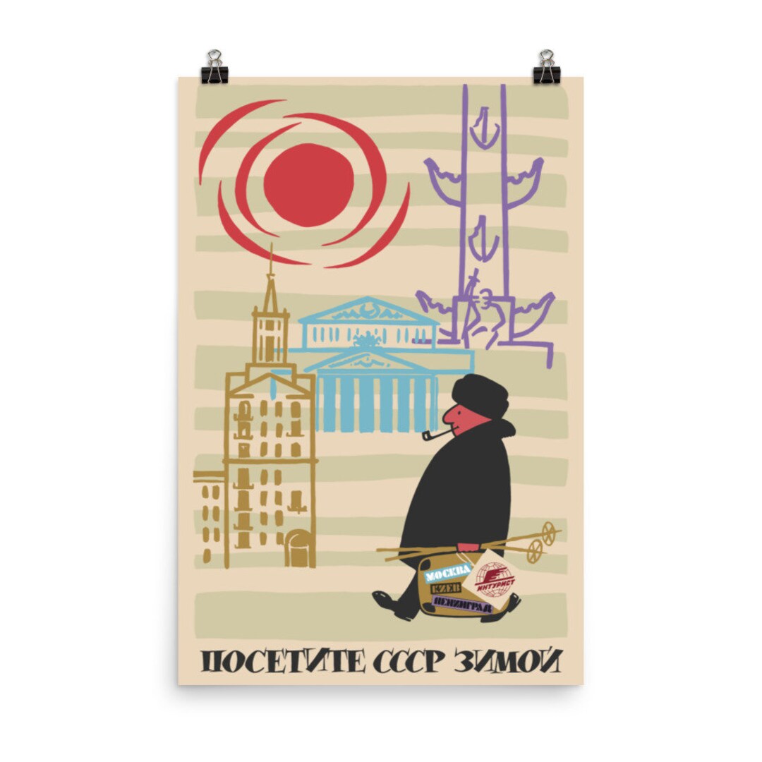 Visit the USSR in Winter - Vintage, Tourist, Travel, Propaganda Poster ...