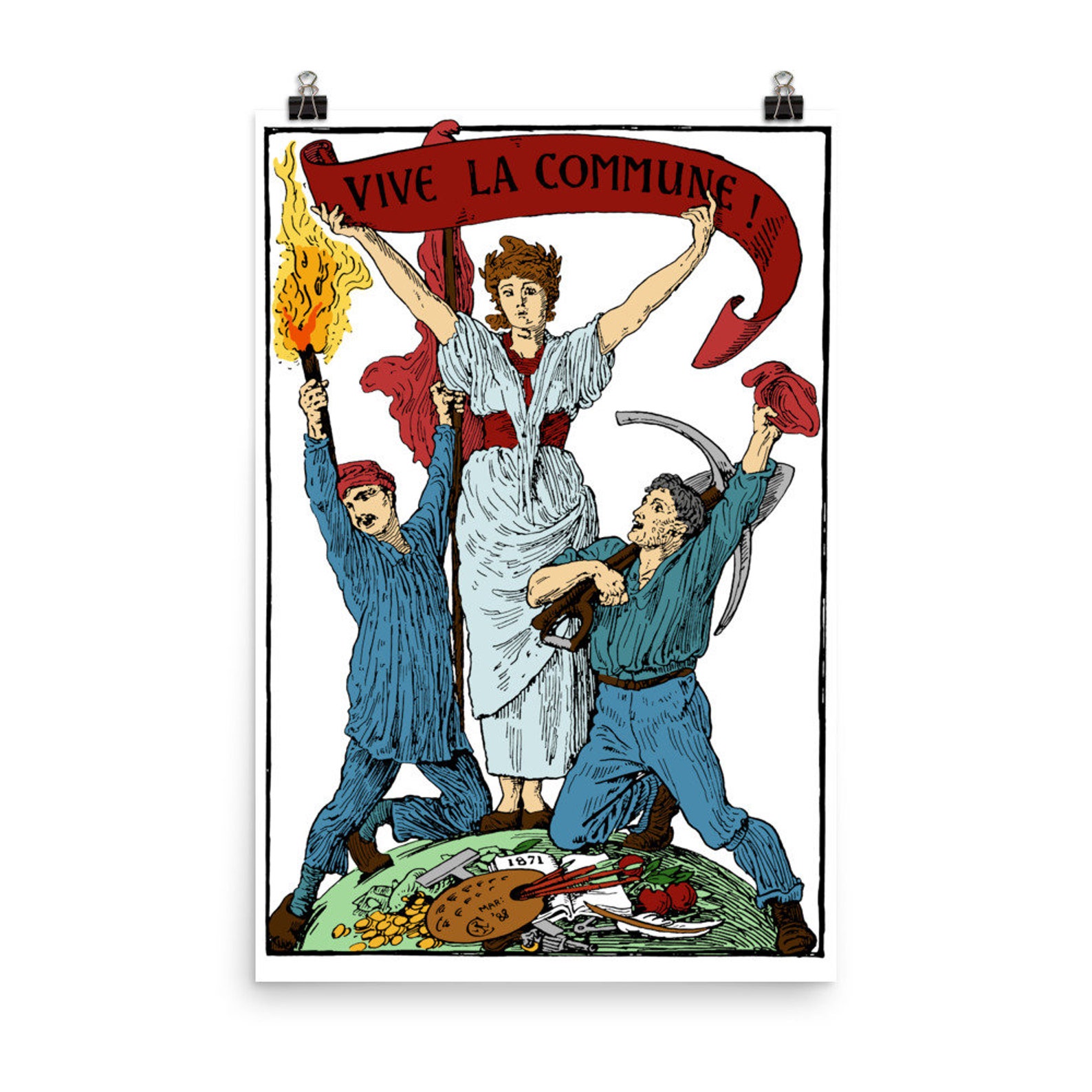 Vive La Commune Walter Crane Recolored Historical Paris - Etsy