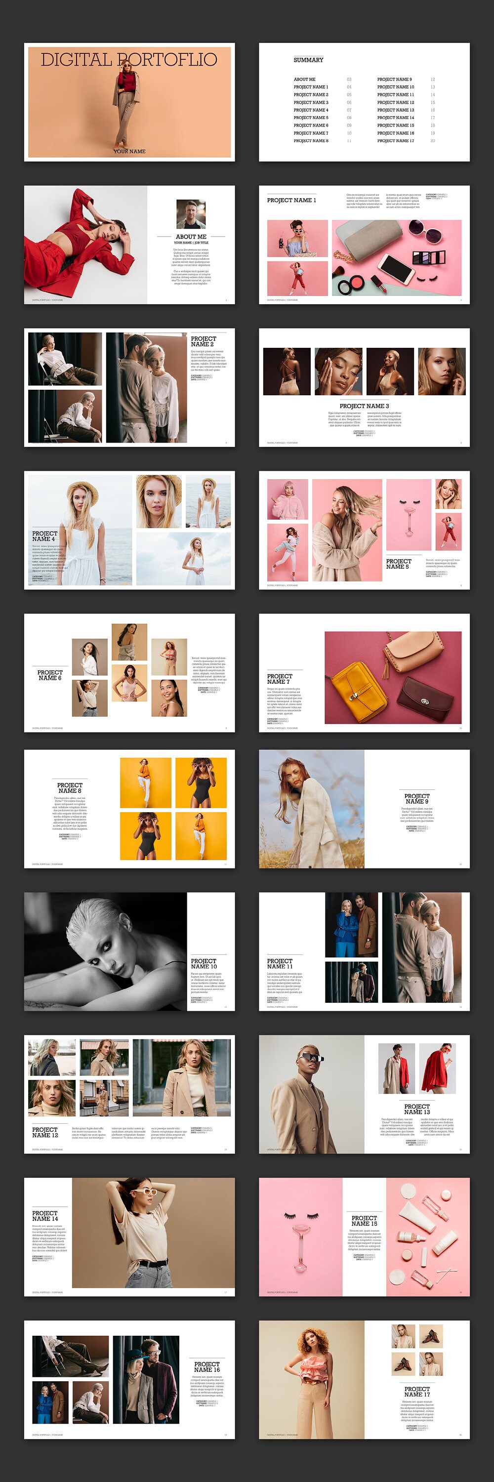 Digital Portfolio Layout Template | Digital Presentation | Digital ...