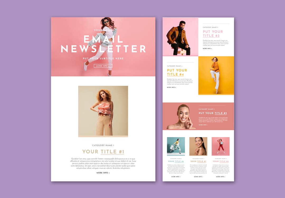 Colorful Email Newsletter Layout Template | Email Marketing | Digital ...