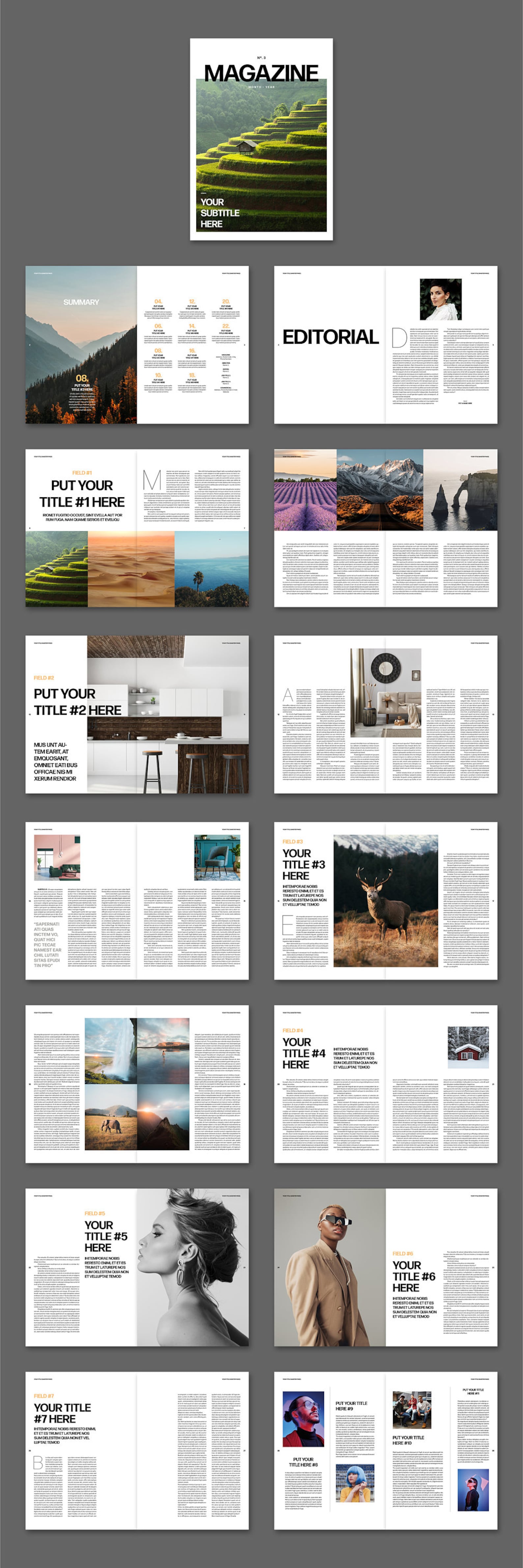 Minimalist Print Magazine Layout Template | Magazine Brochure Layout ...