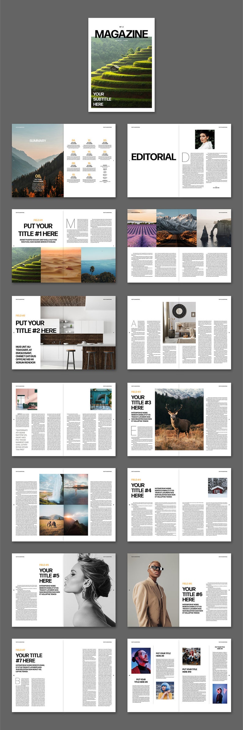 Minimalist Print Magazine Layout Template | Magazine Brochure Layout ...