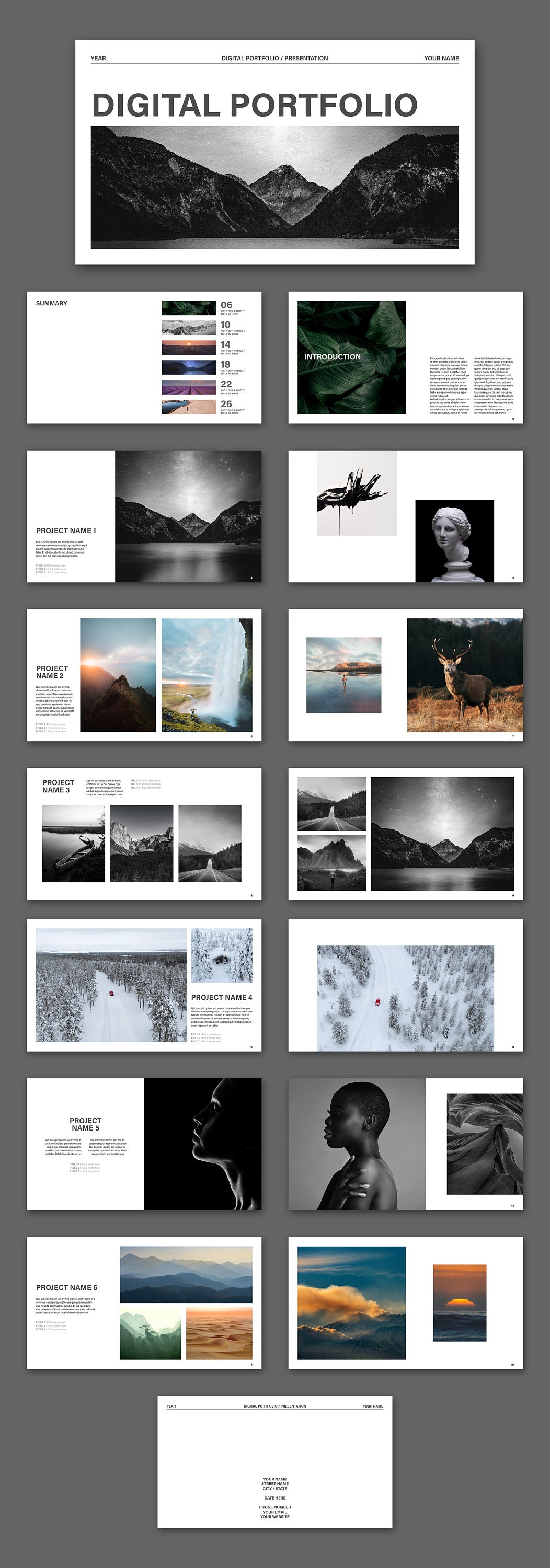 Digital Photography Portfolio Layout Template | Digital Presentation ...