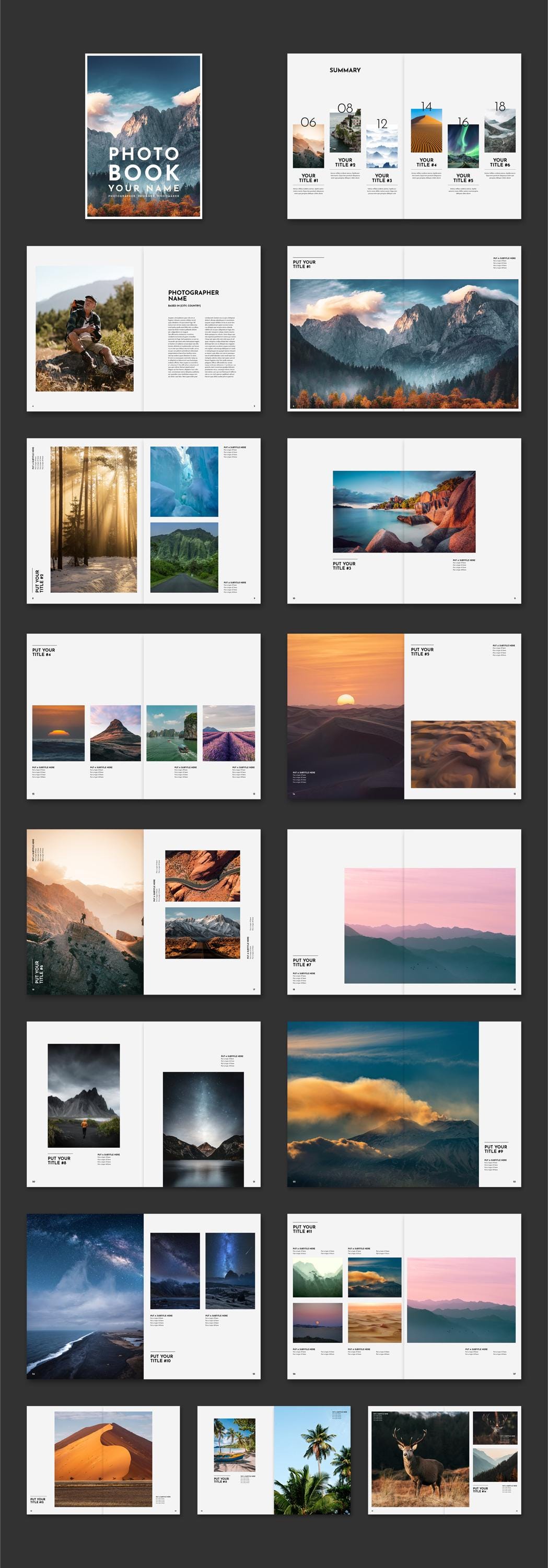 Photo Album Book Template | Portfolio | Print | Travel | Project ...