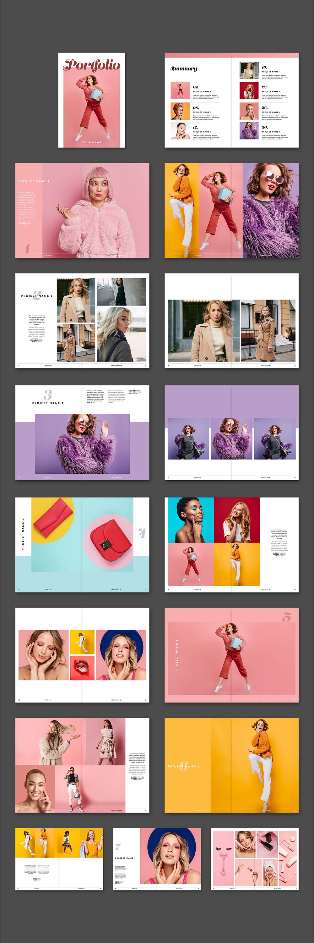 Colorful Portfolio Layout | Portfolio Template | Brochure Template ...