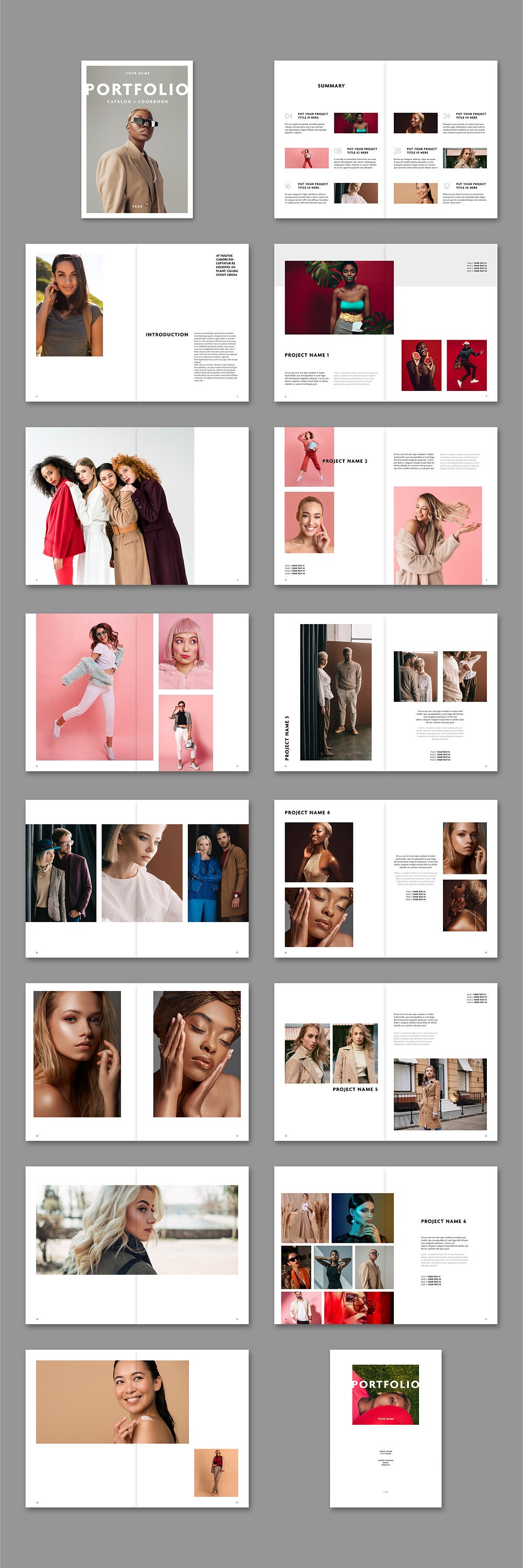 Minimalist Portfolio Layout A4US - Etsy