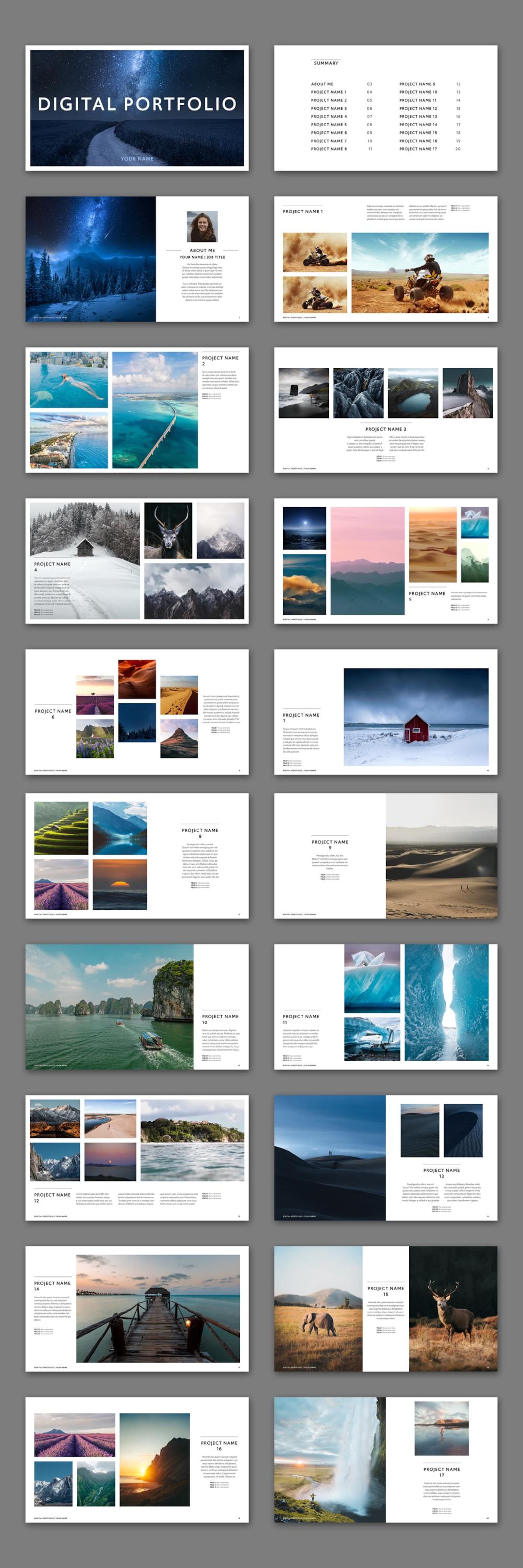 Digital Portfolio Layout Template | Digital Presentation | Digital ...