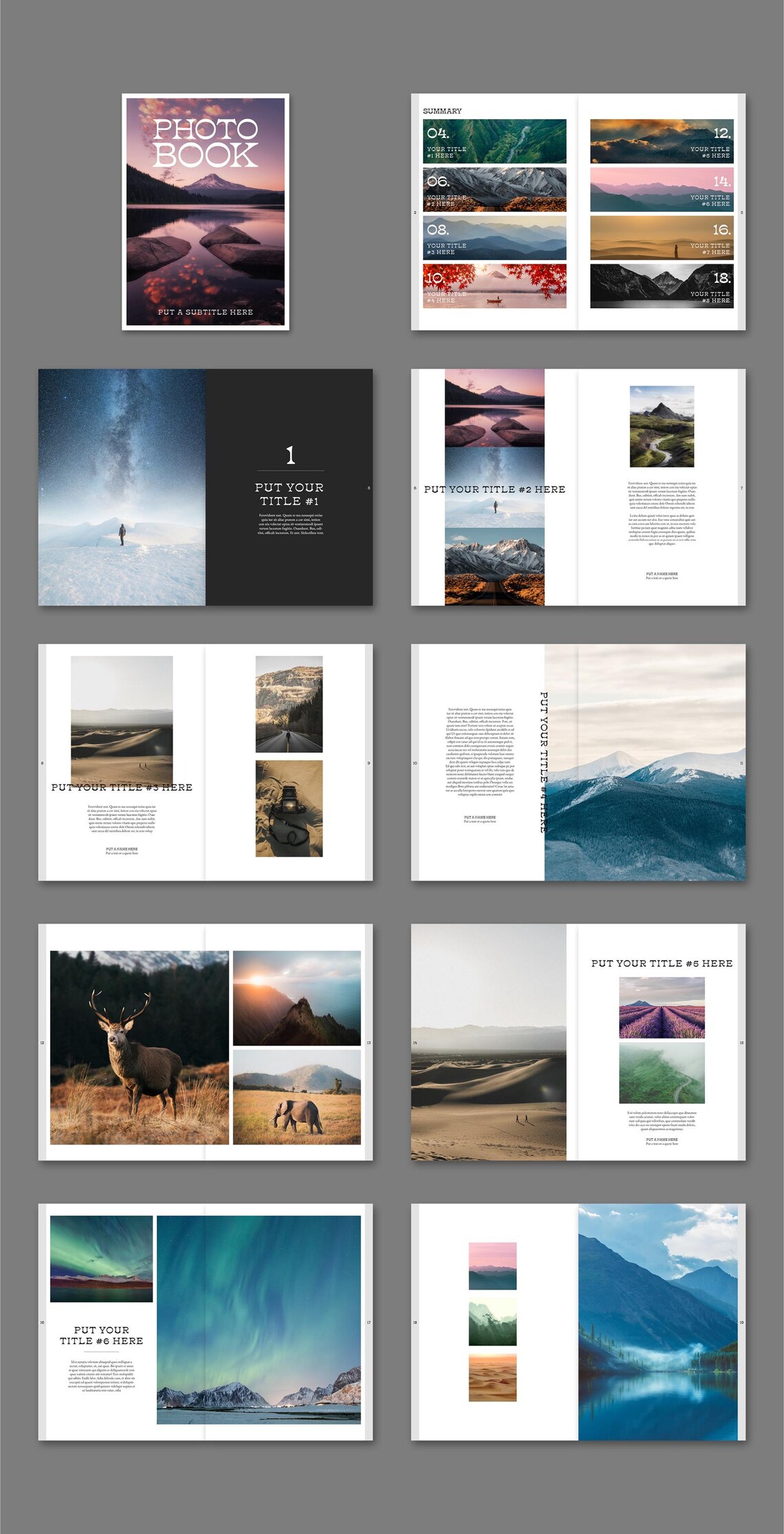 Photo Album Book Layout Template | Photography | Portfolio | Catalog ...