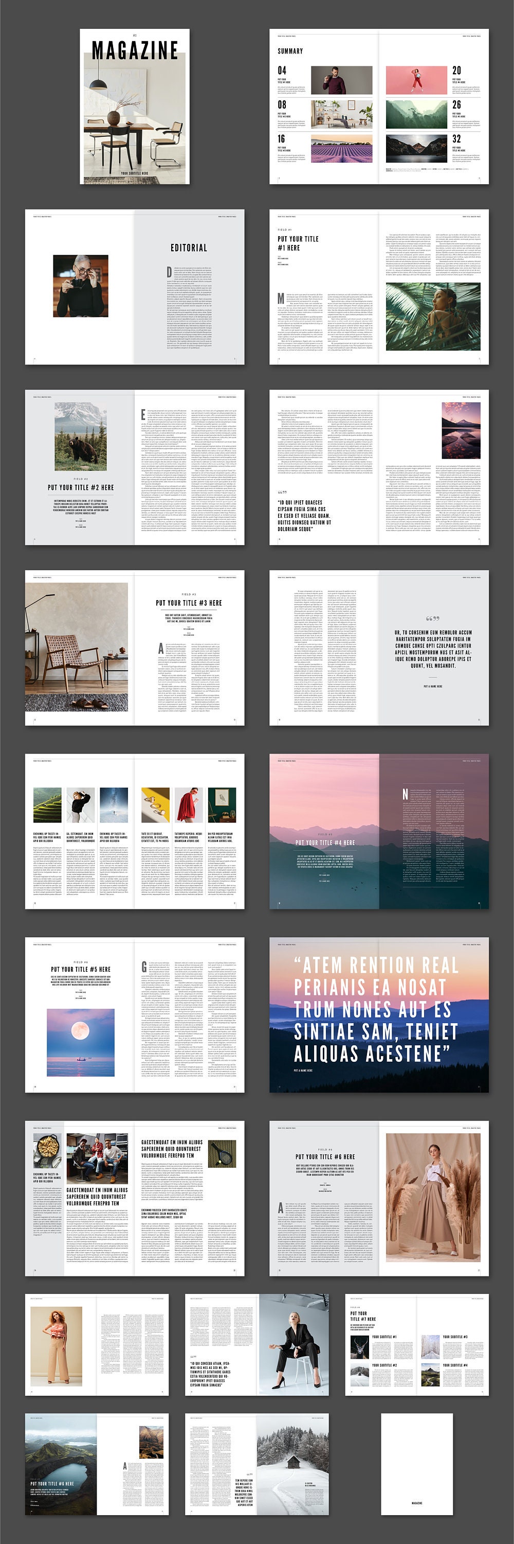 Minimalist Magazine Layout Template | Magazine Brochure Layout | Print ...