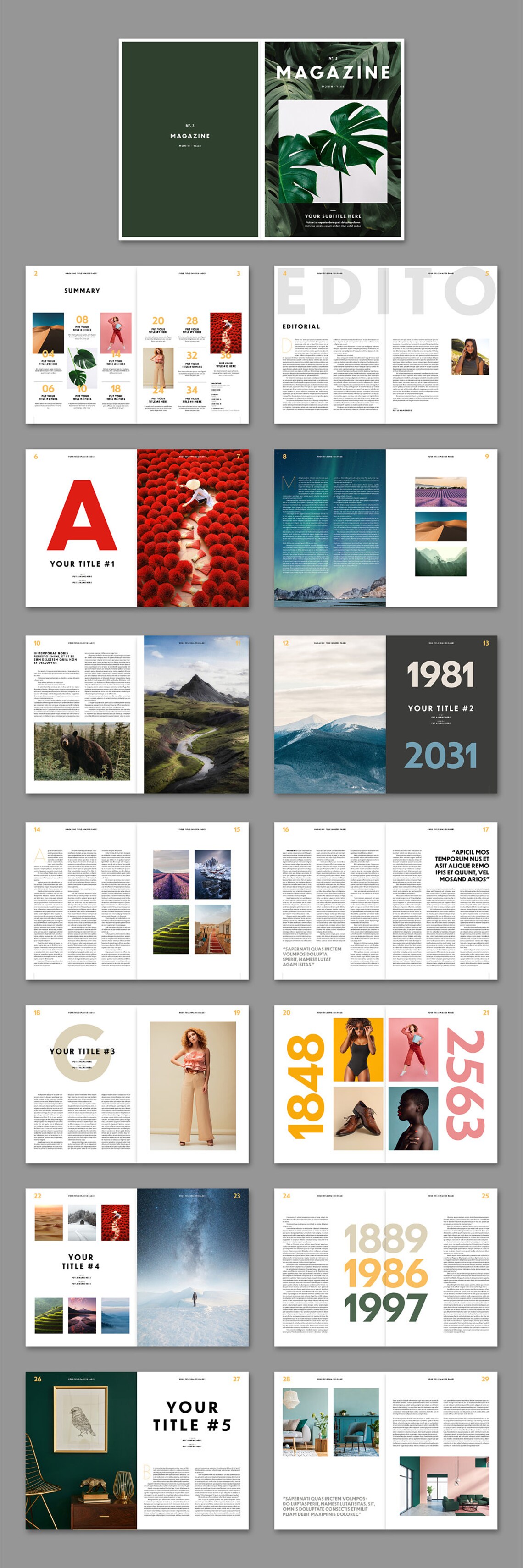 Colorful Magazine Layout Template | Magazine Brochure Layout | Print ...