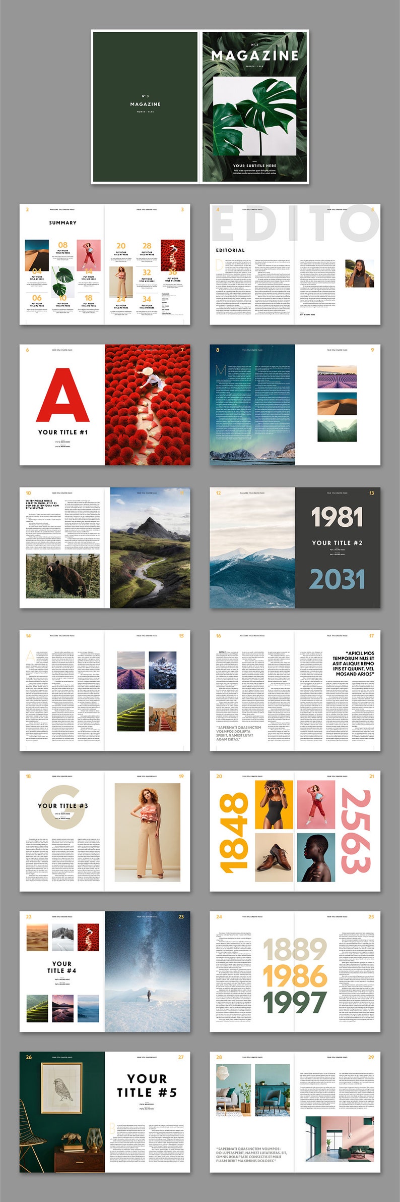 Colorful Magazine Layout Template | Magazine Brochure Layout | Print ...