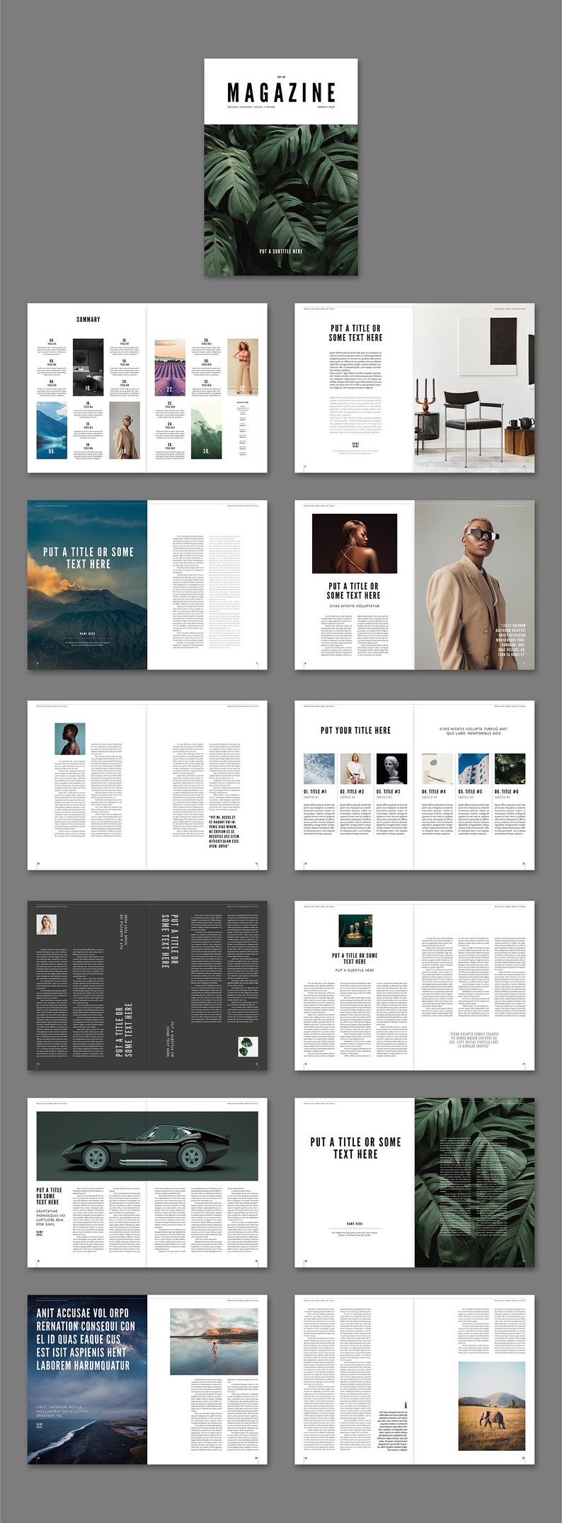 Minimalist Magazine Layout (A4+US) - Etsy