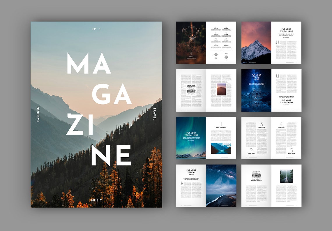 Magazine Layout Template | Magazine Brochure Layout | Print Magazine ...
