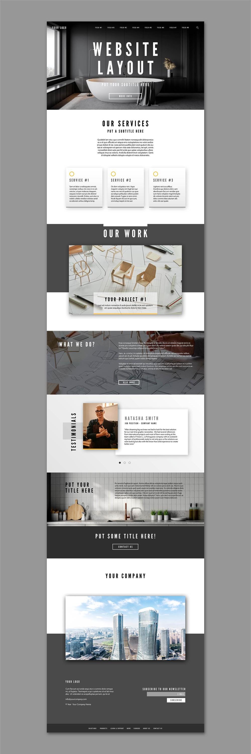 Web Design Page Template | Website UI Layout | Landing Page Template ...
