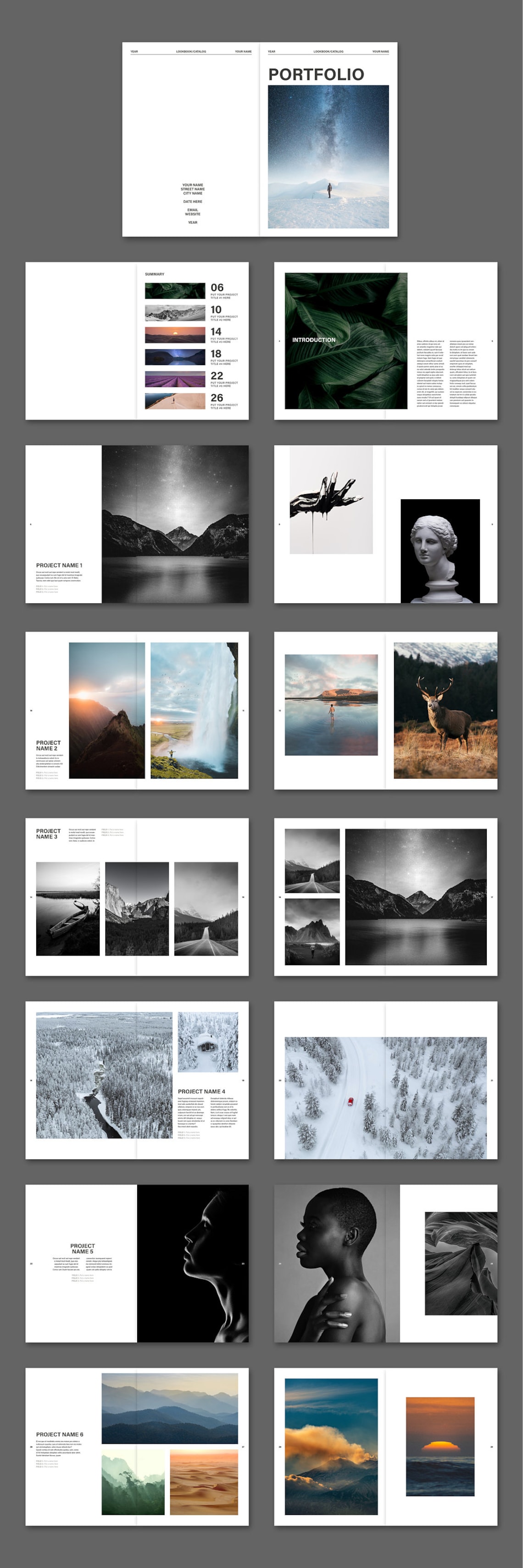 Photography Portfolio Layout Template | Portfolio Brochure Template ...