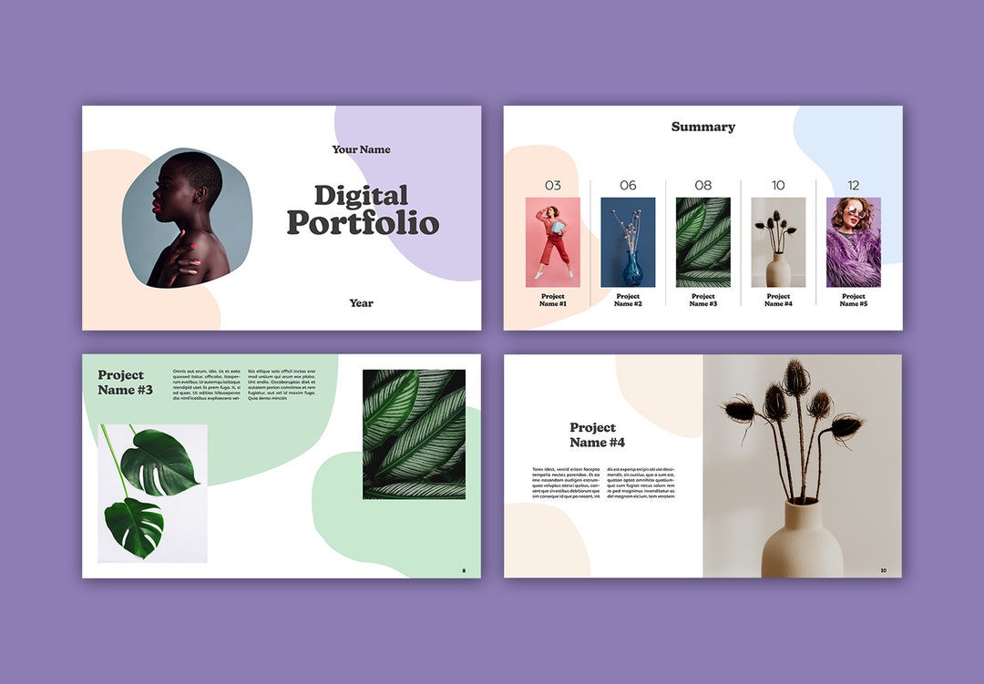 Digital Portfolio Layout Template | Digital Presentation | Digital ...