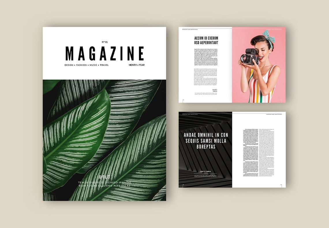 Magazine Layout Template Digital Magazine Indesign Print - Etsy