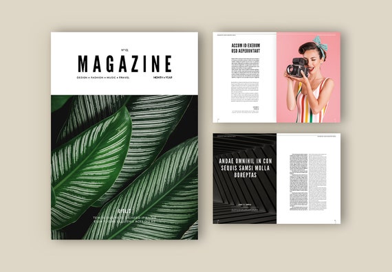 Plantilla de diseño de revista / Revista digital / InDesign / | Etsy México