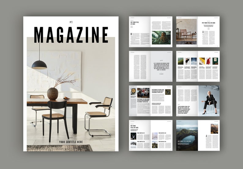 Minimalist Magazine Layout Template Magazine Brochure Layout Print ...