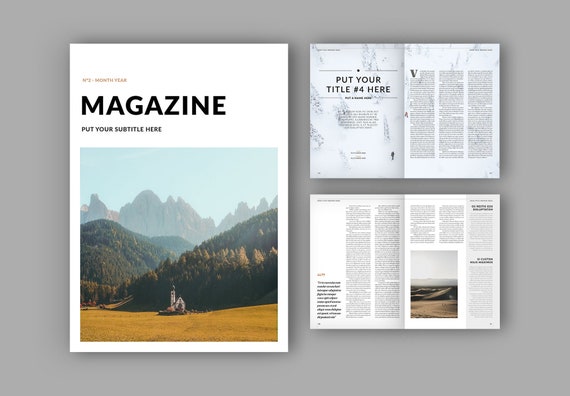 Magazine Layout Template Digital Magazine Indesign Print | Etsy