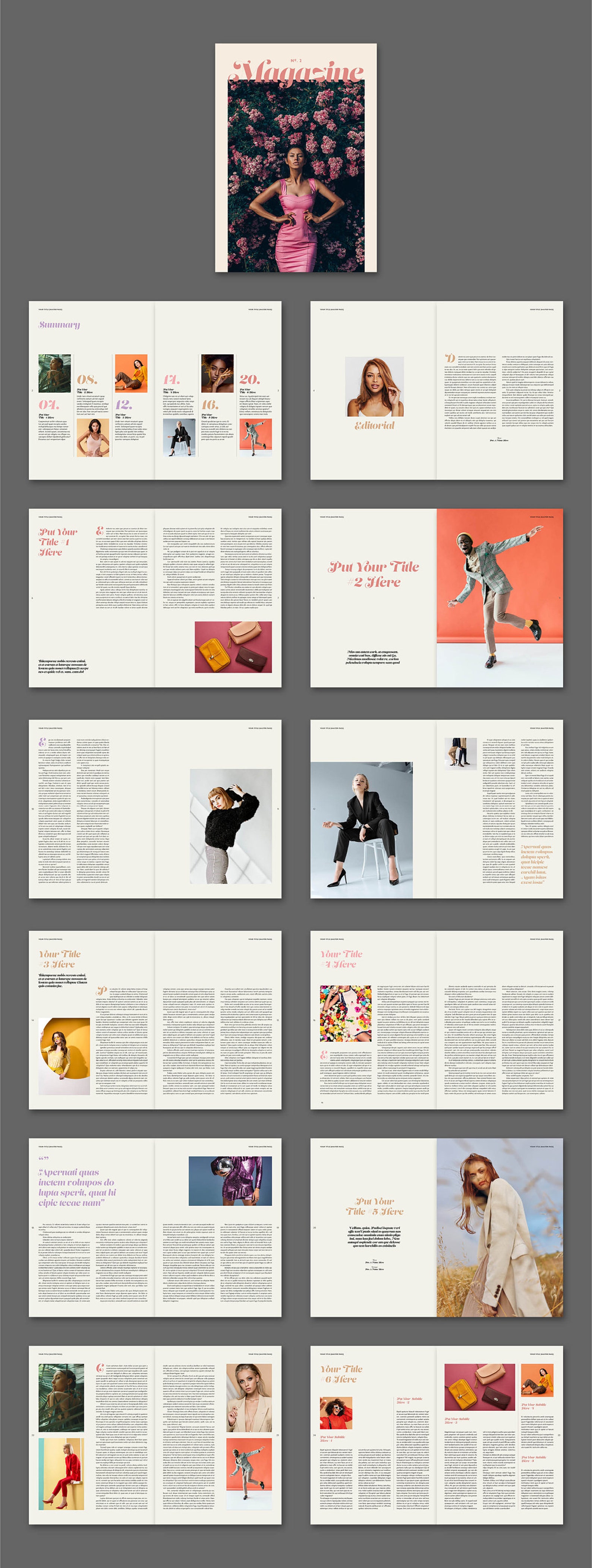 Colorful Print Magazine Layout Template | Magazine Brochure Layout ...