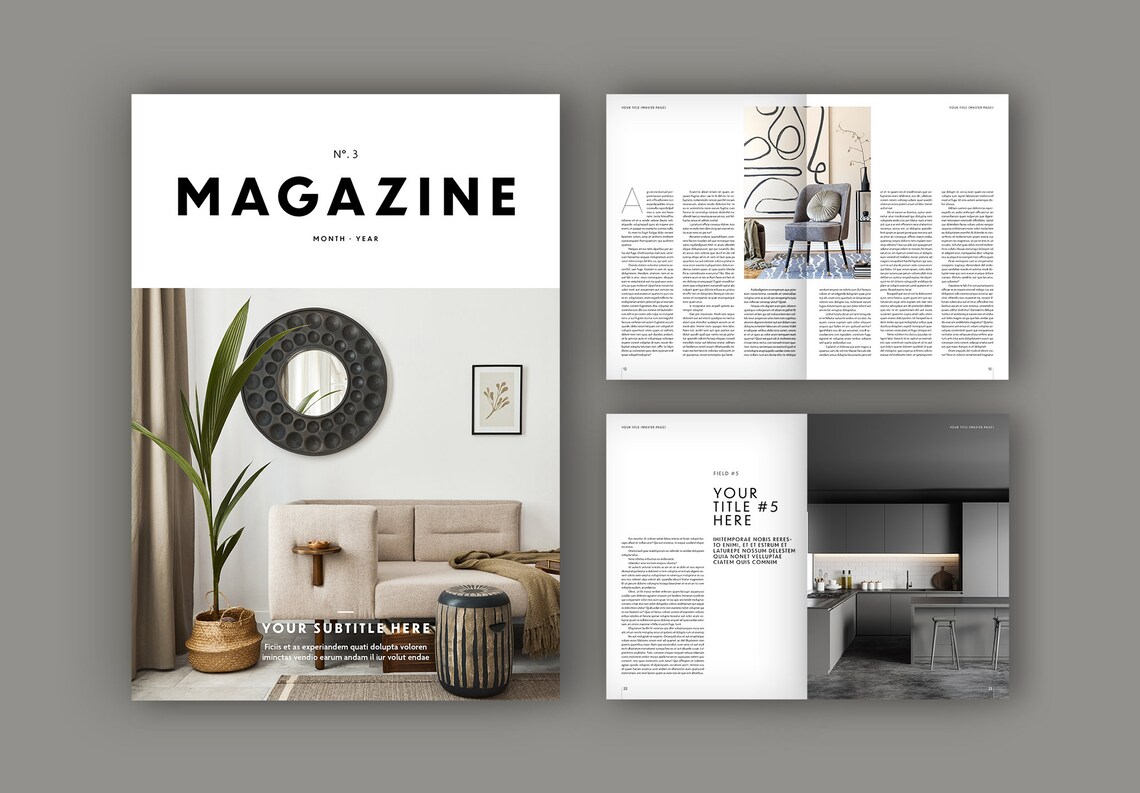 Modern Magazine Layout (A4+US) - Etsy