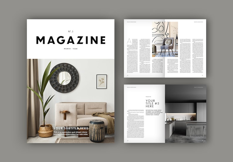 Modern Magazine Layout (A4+US) - Etsy