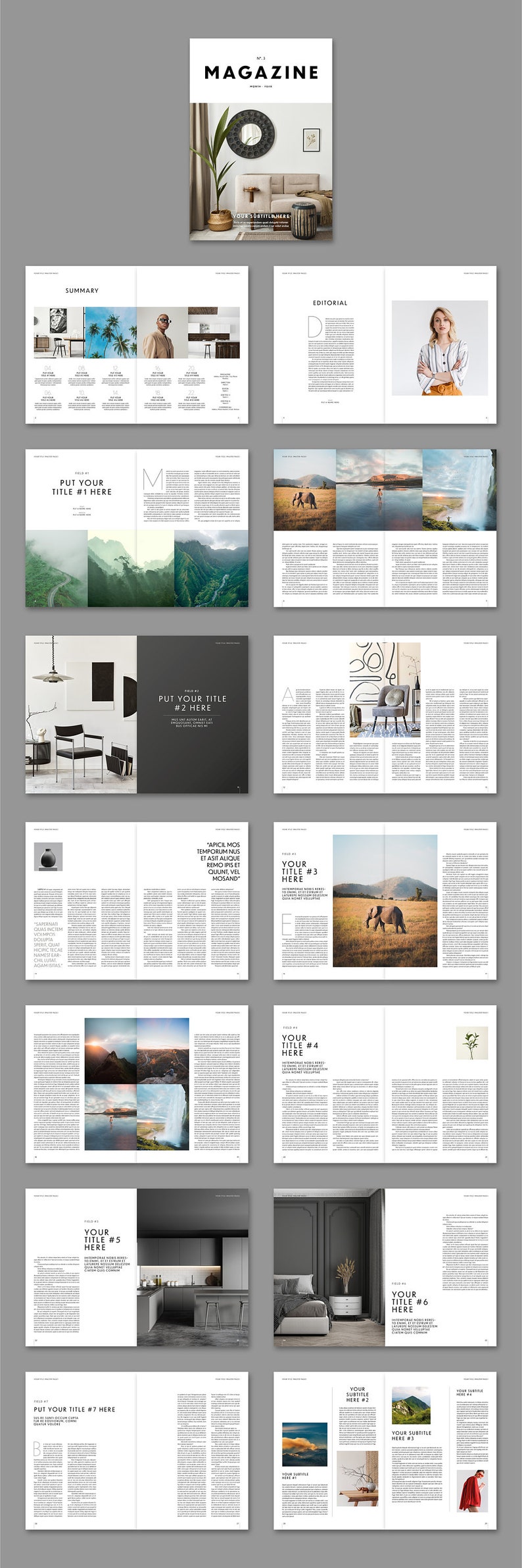 Modern Magazine Layout A4US - Etsy