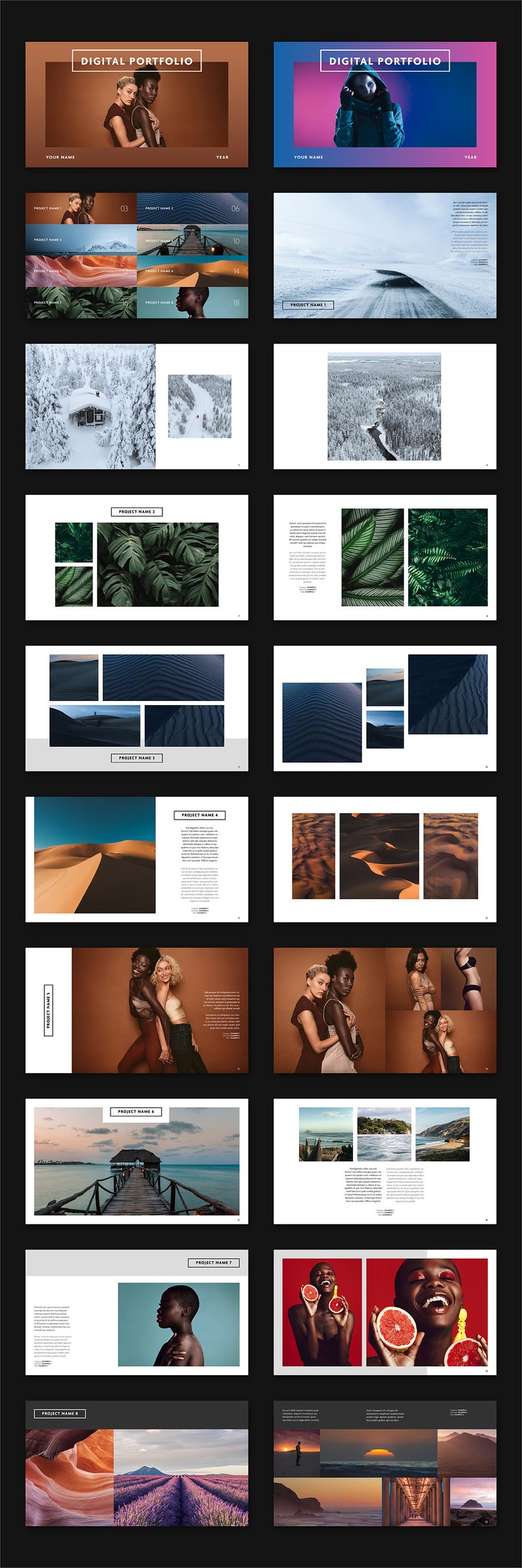 Digital Portfolio Layout Template Digital Presentation Digital ...