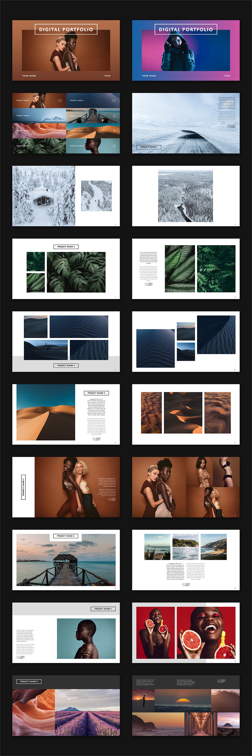 Digital Portfolio Layout Template Digital Presentation Digital ...